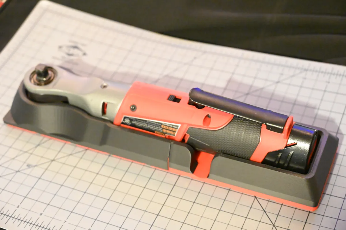 Gridfinity Shadow Tray- Milwaukee 3/8in Ratchet 2557-20 - Free 3D Print ...
