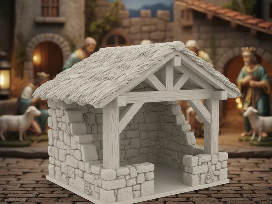 Nativity scene stable Christmas - Free 3D Print Model - MakerWorld