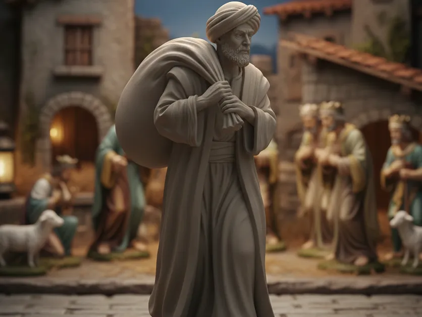 Realistic Merchant with Sack for Christmas Nativity Scene - Free 3D ...