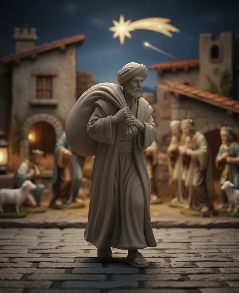 Realistic Merchant with Sack for Christmas Nativity Scene - Free 3D ...