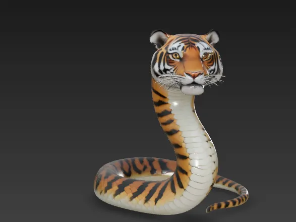 Tiger Head Snake - Free 3D Print Model - MakerWorld