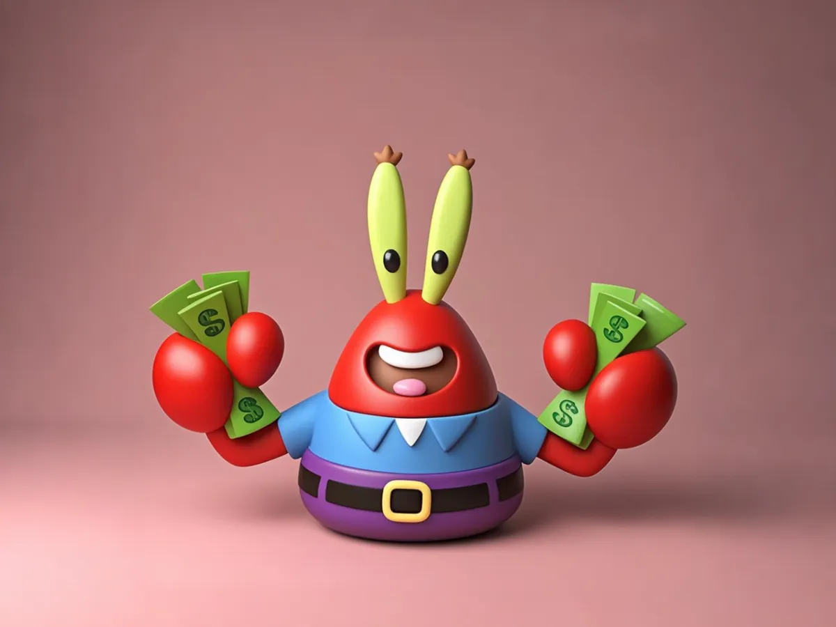 M. Krabs comptant de l'argent avec joie - dessin animé Bob l'éponge par ...