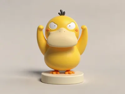 Angry Psyduck - Pokemon Figurine - Cute Anime Figure Coloring Toy ...