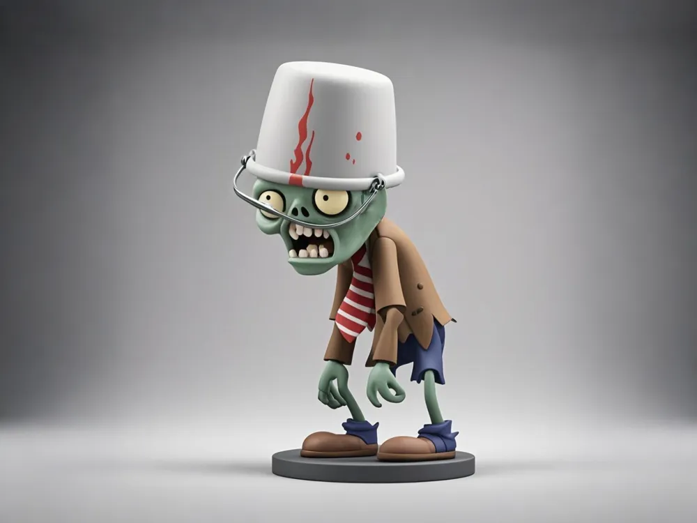 Buckethead Zombie - Plants vs. Zombies inspired figurine - Creative ...