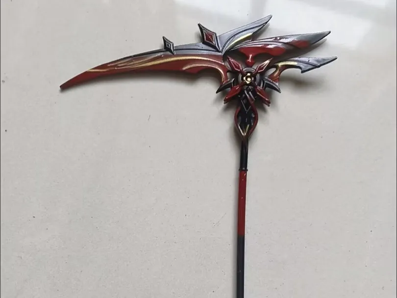 Genshin Impact Arlecchino Cosplay Weapon Scythe Spear Form of the ...
