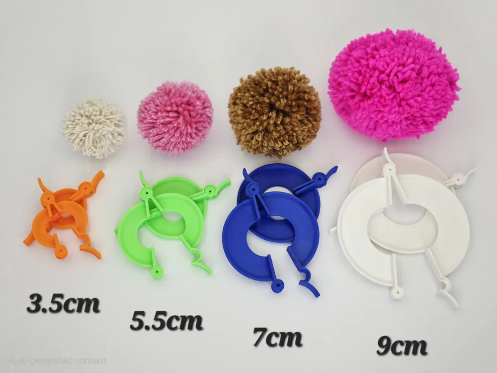Easy-Peasy Pompom Maker - Free 3D Print Model - MakerWorld