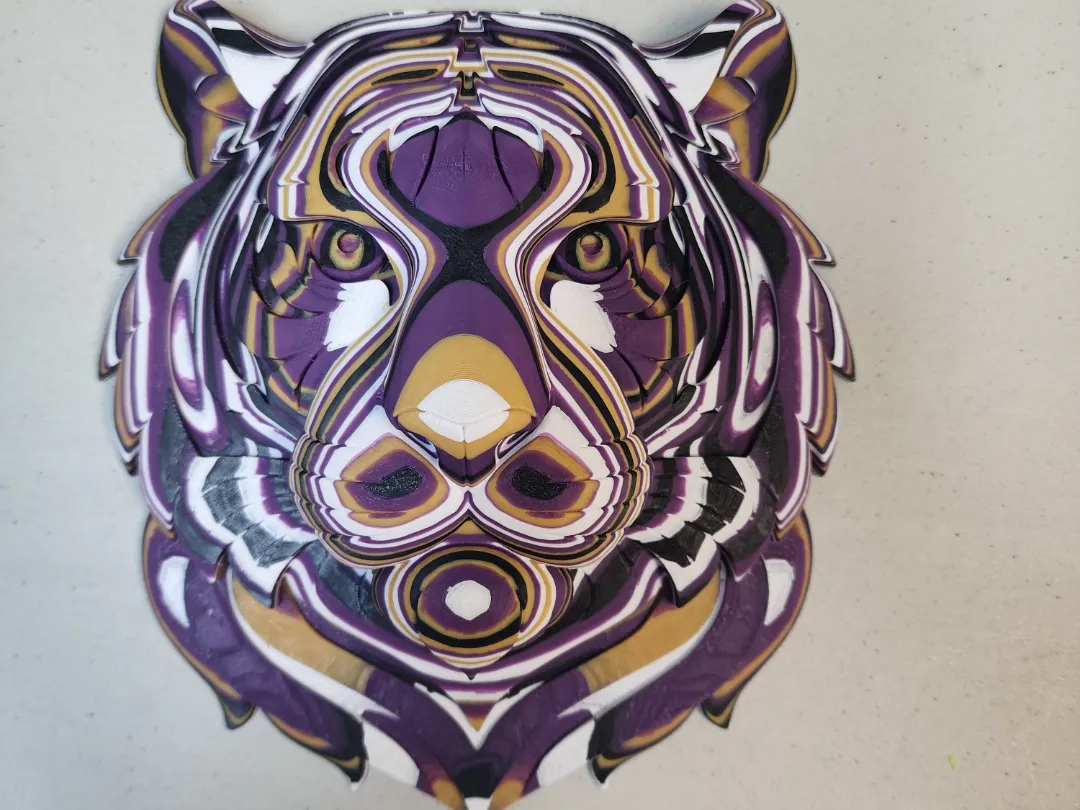 color layered LSU Tiger Mascot - Free 3D Print Model - MakerWorld