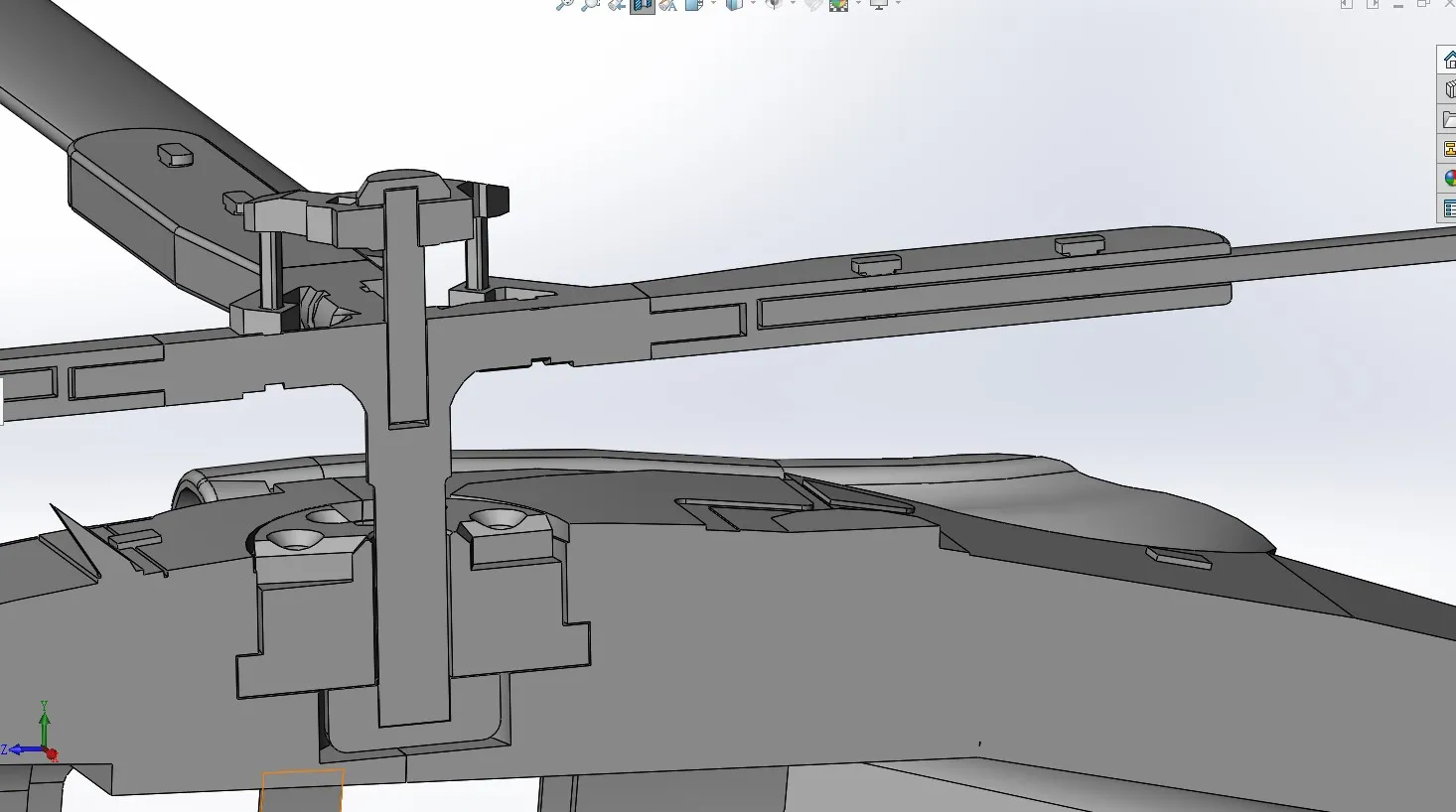 Military Helicopter (Black Hawk) with Movable Rotor Blades and Openable ...