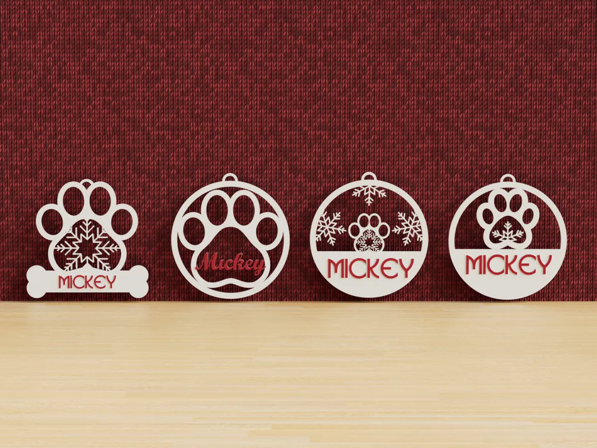 Christmas ornament with dog paw - custom name by Kajous MakerWorld ...