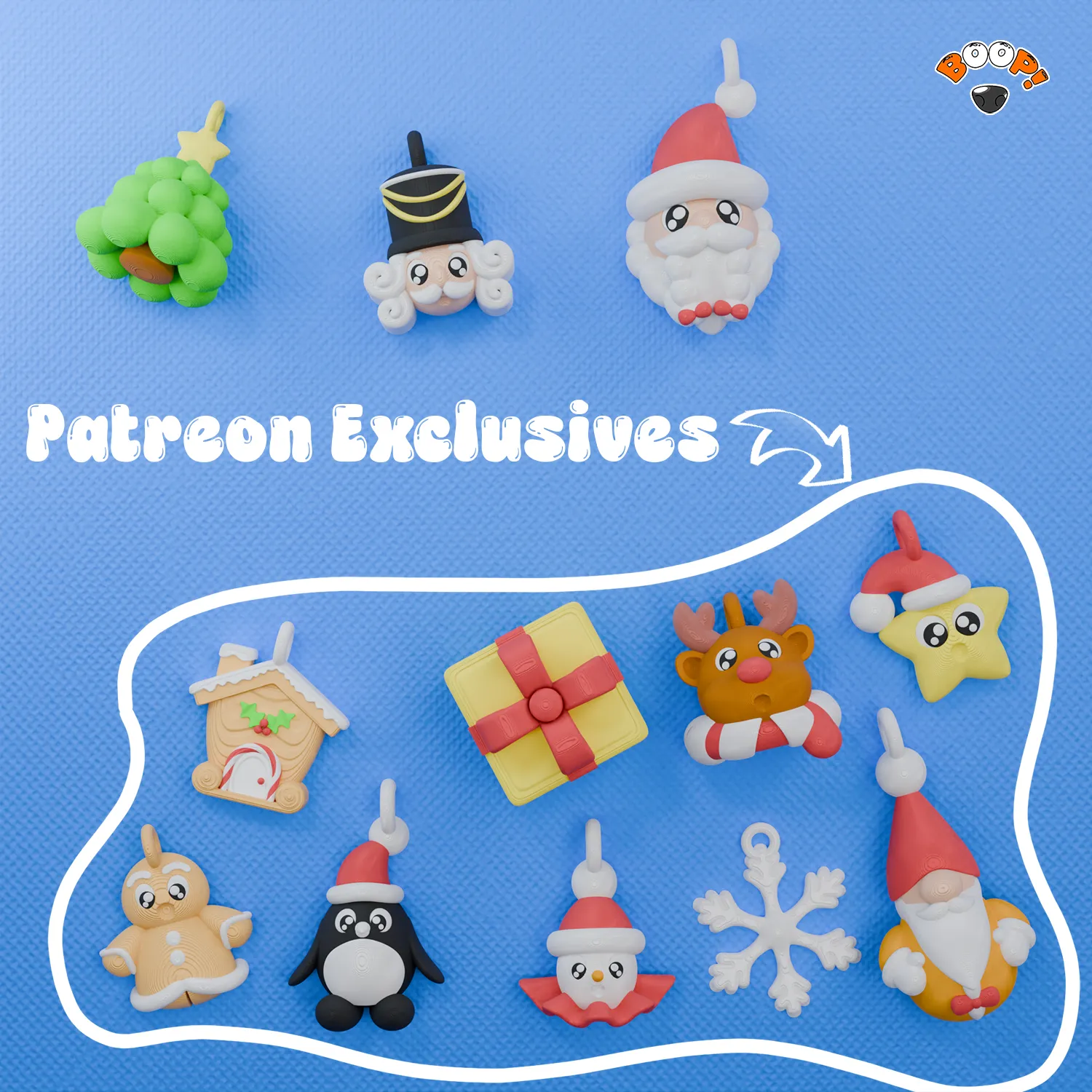 Cute Santa Clicker - Christmas Fidget + Keychain - Free 3D Print Model ...