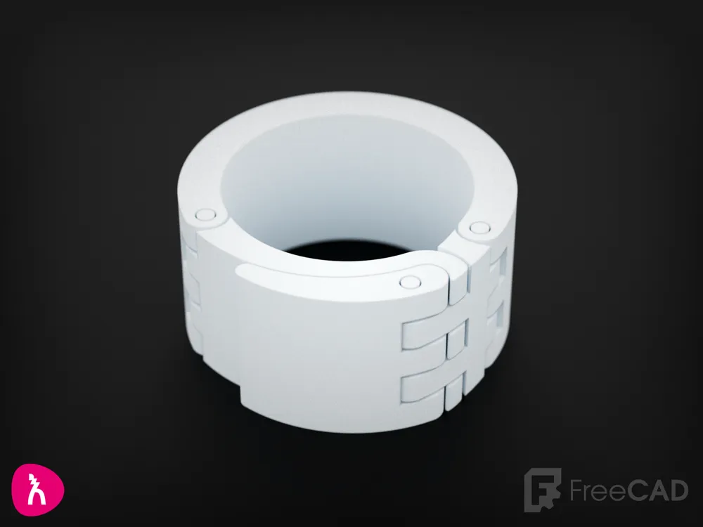 Parametric pipe clamp with quick release, fully adjustable in FreeCAD ...