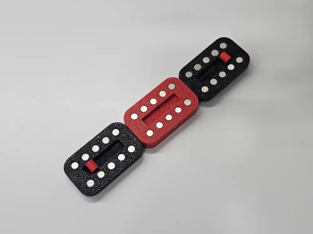 Three-segment magnetic push slider EDC, snap coin, adjustable magnetic ...