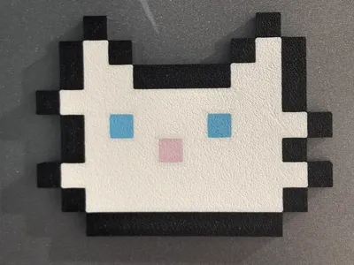 Pixel Cat Refrigerator Magnet by 飞雨 MakerWorld: Download Free 3D Models