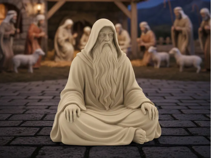 Realistic sitting wise man for nativity scene - Free 3D Print Model ...