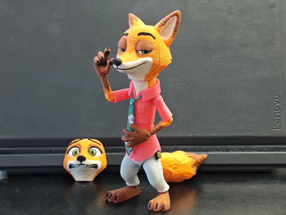Zootopia 2 Nick Wilde Articulated Figure - Free 3D Print Model - MakerWorld