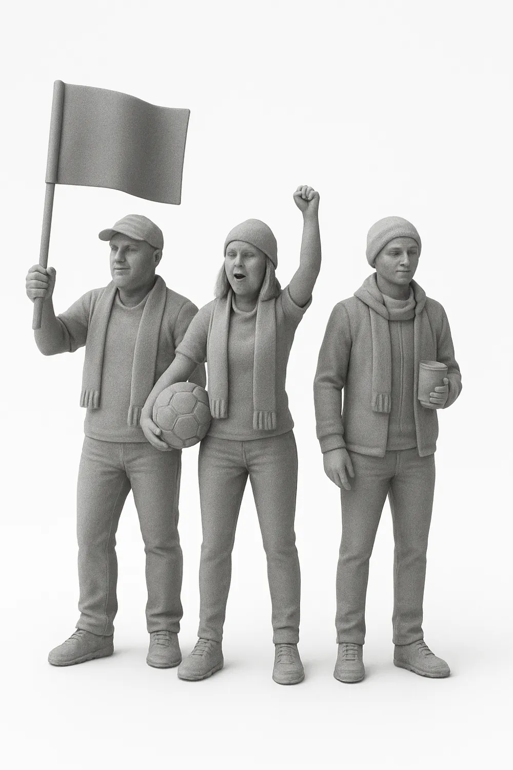 Fan Group Football 6 People H0 - Free 3D Print Model - MakerWorld