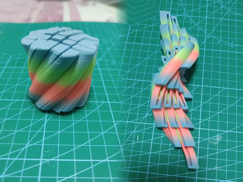 Fluid Slime - Spiral Cylinder - Free 3D Print Model - MakerWorld