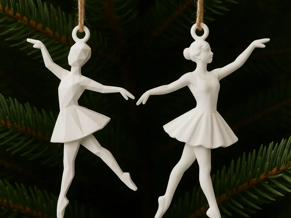Set of 2 Ballet Dancer Hanging Ornaments - Free 3D Print Model - MakerWorld