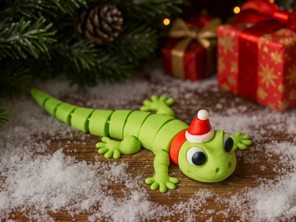 Flexi Christmas Lizard – Cute Poseable Holiday Toy - Free 3D Print ...