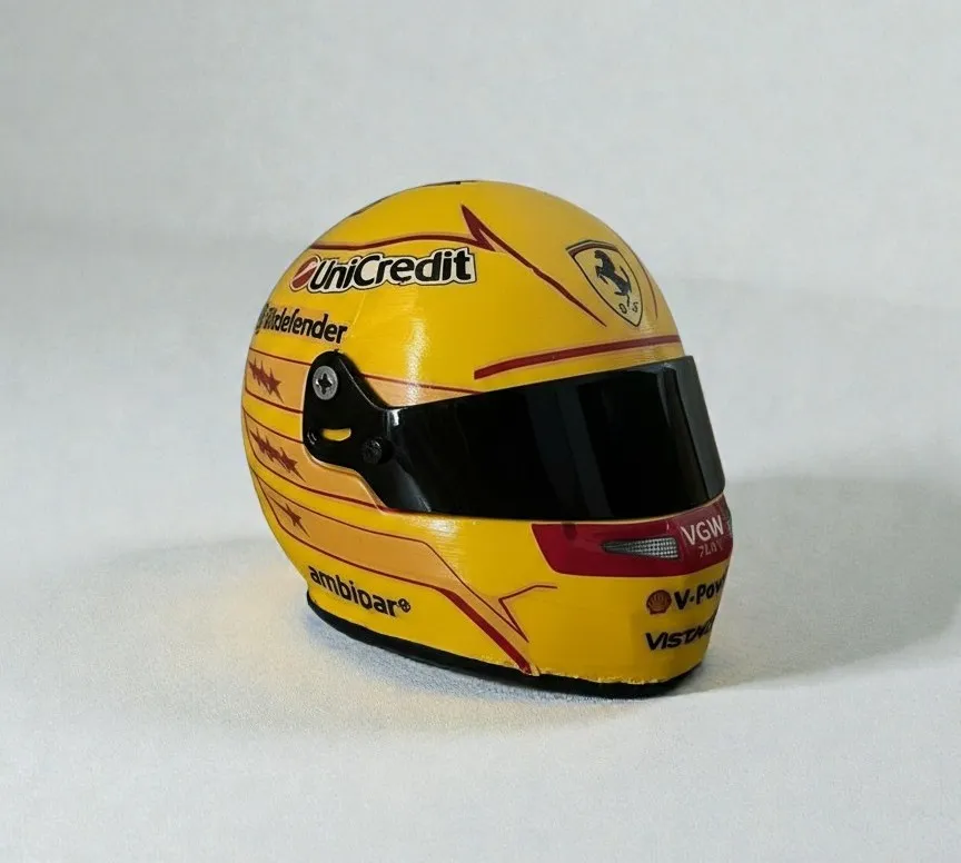 Lewis Hamilton Ferrari 2025 helmet - Free 3D Print Model - MakerWorld