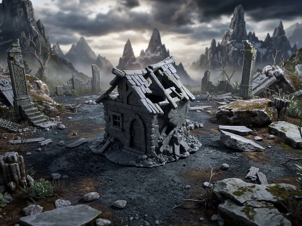 Small ruined cottage - DND terrain - Free 3D Print Model - MakerWorld