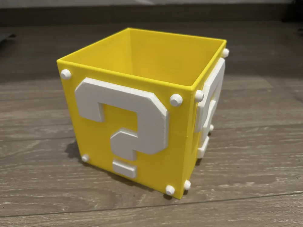 Question Mark Trash Can Mario Theme - Free 3D Print Model - MakerWorld