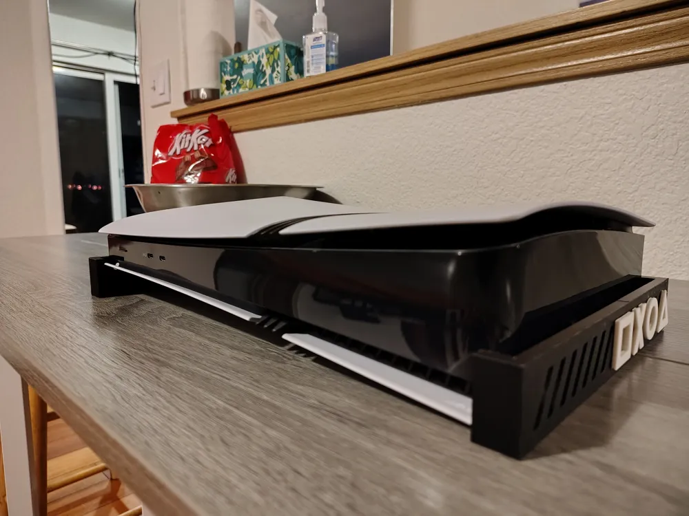 PS5 Pro Low Profile Horizontal Stand - Free 3D Print Model - MakerWorld