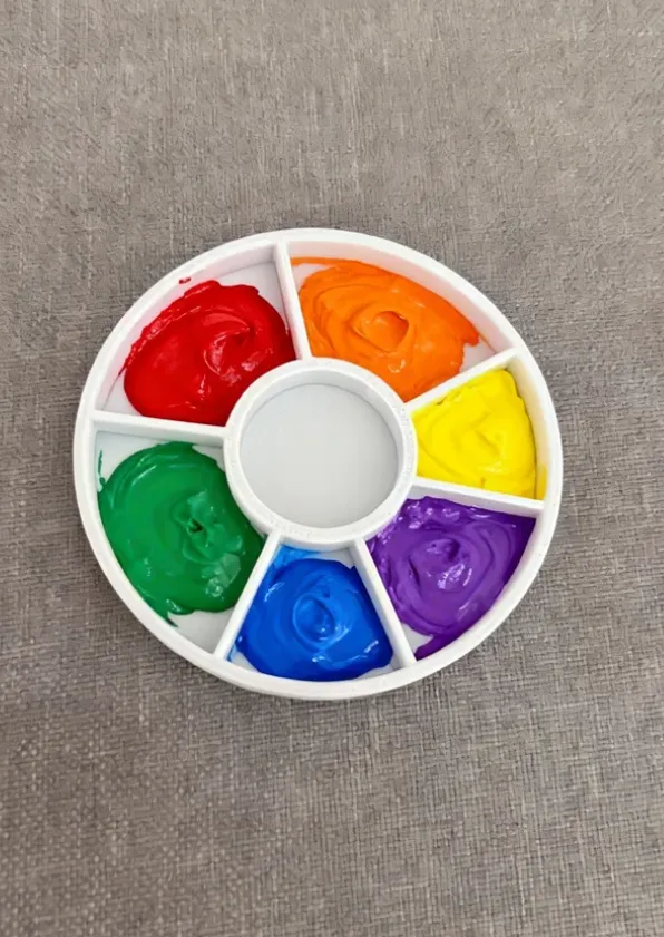 Only 16g Portable Round 6-Grid Palette Paint Tray Art Student Painting ...