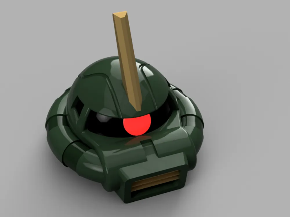 Zaku II Commander Helmet - Gundam - Free 3D Print Model - MakerWorld
