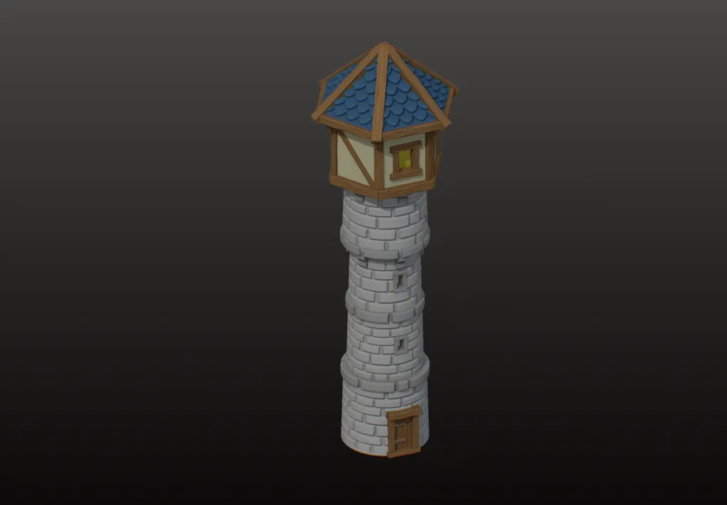 Wizard Tower - Medieval Stone Tower - Free 3D Print Model - MakerWorld