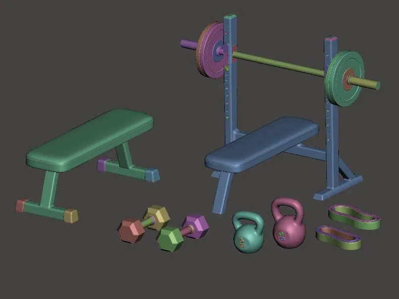 Miniature Gym Kit - Elf Shelf Weightlifting by Timberlake Creations ...