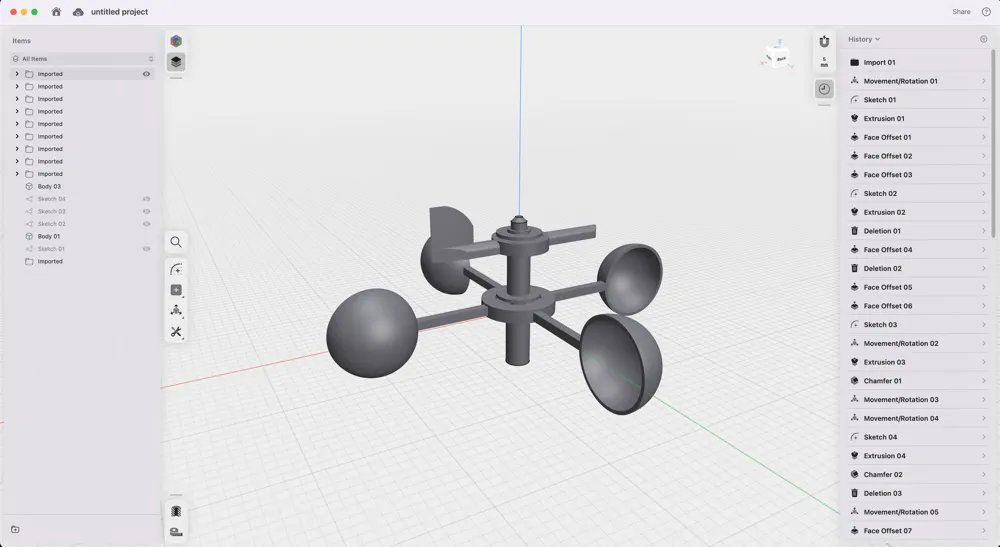 Smooth Anemometer Wind Spinner with Printed Bearings - Free 3D Print ...