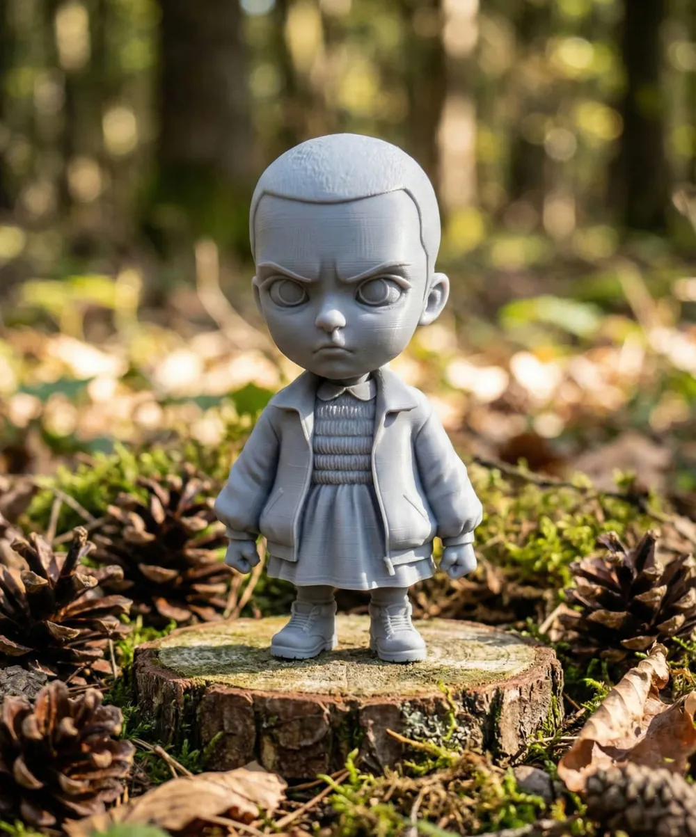 Eleven (Once) Stranger Things-Figura Estilo Chibi - Modelo de impresión ...