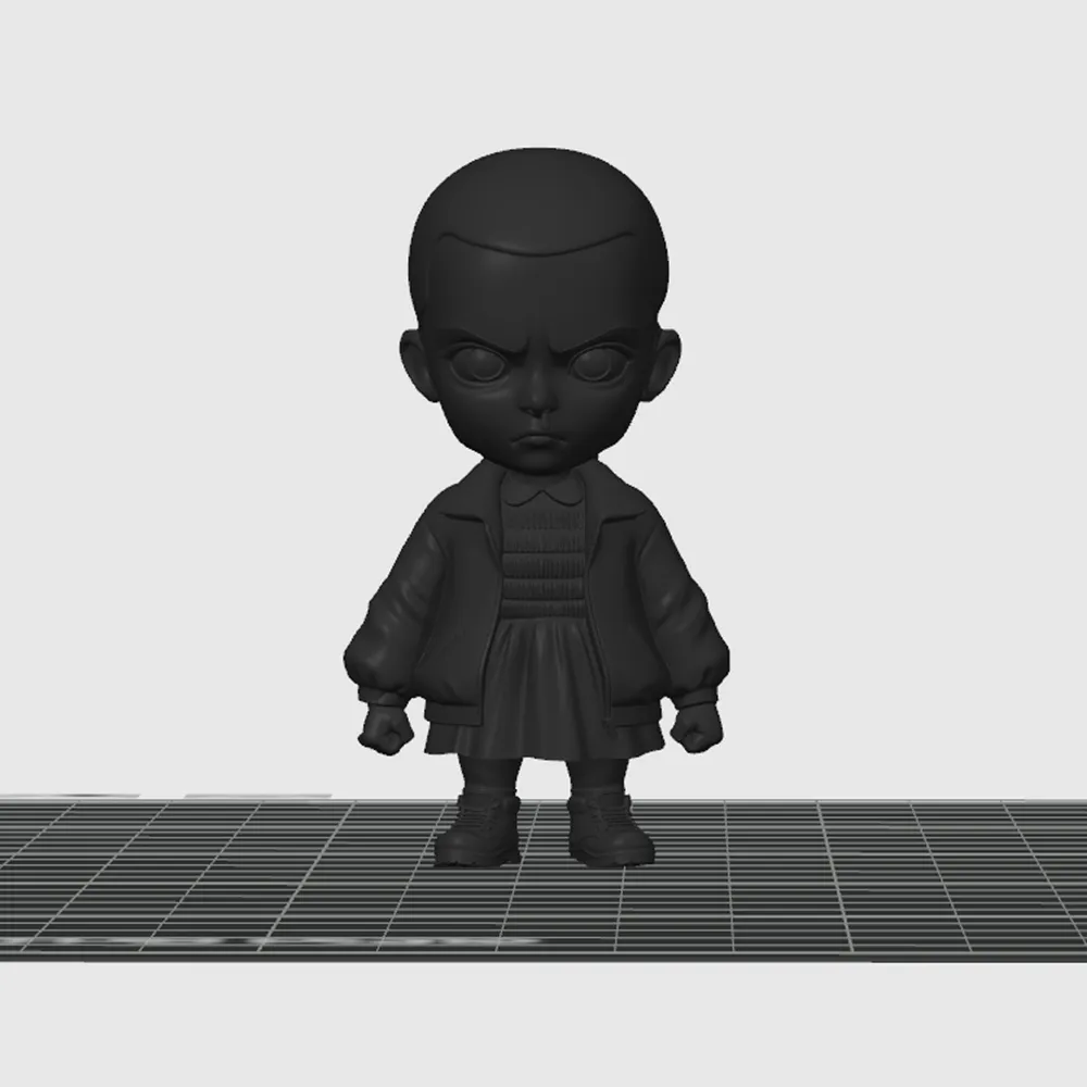 Eleven (Once) Stranger Things-Figura Estilo Chibi - Modelo de impresión ...