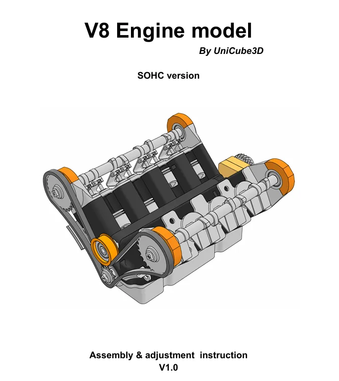 V8 Engine Model | Moving parts - Free 3D Print Model - MakerWorld