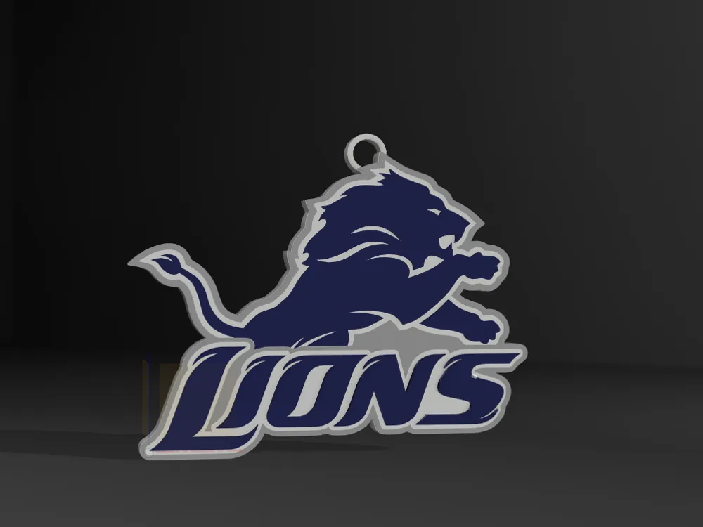 Detroit Lions Logo Jumbo Turnover Chain Pennant by Fresh Prints 3D ...