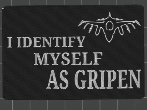 I identify myself as GRIPEN sign - Free 3D Print Model - MakerWorld