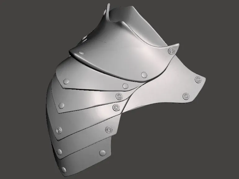 Shoulder Pauldron – Static Cosplay Armor, 4 Parts - Free 3D Print Model ...