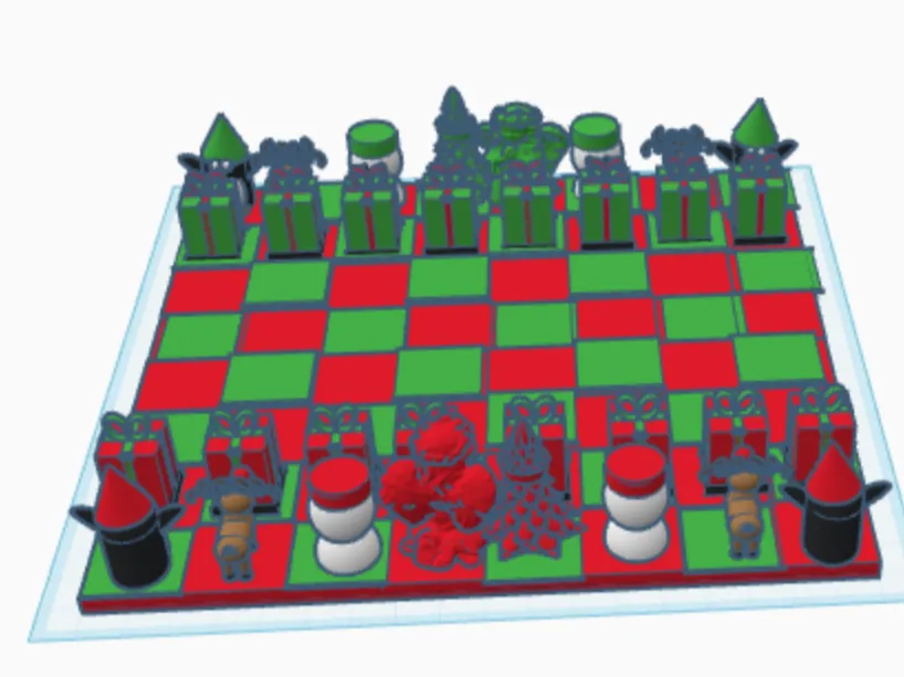 Christmas chess set - Free 3D Print Model - MakerWorld