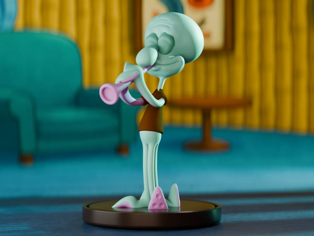 SpongeBob SquarePants Squidward Clarinet Figurine by GeekSculpt3D ...