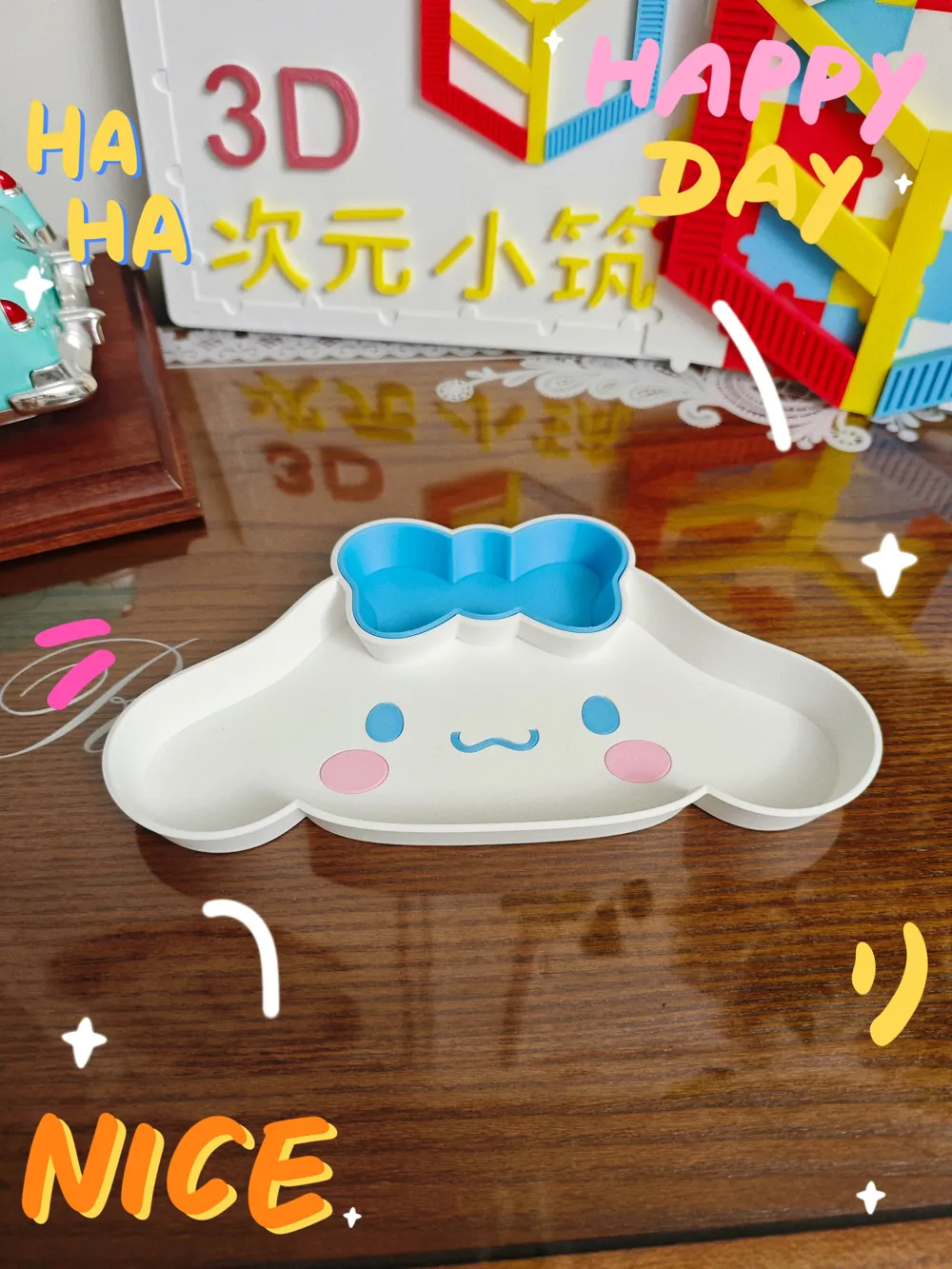 Cute Cinnamoroll Storage Tray Candy Tray Storage Box Snack Tray Double ...