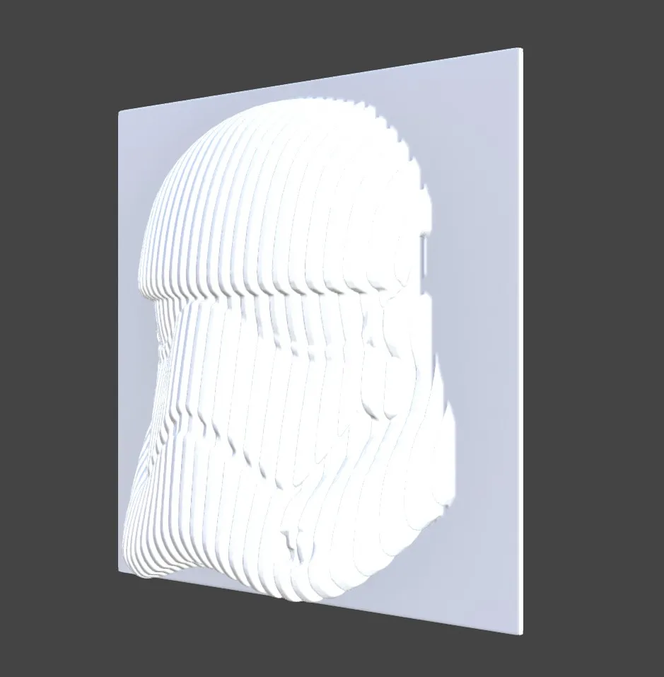 Bas-relief de Clone Trooper en couches - Modèle d'Impression 3D Gratuit ...