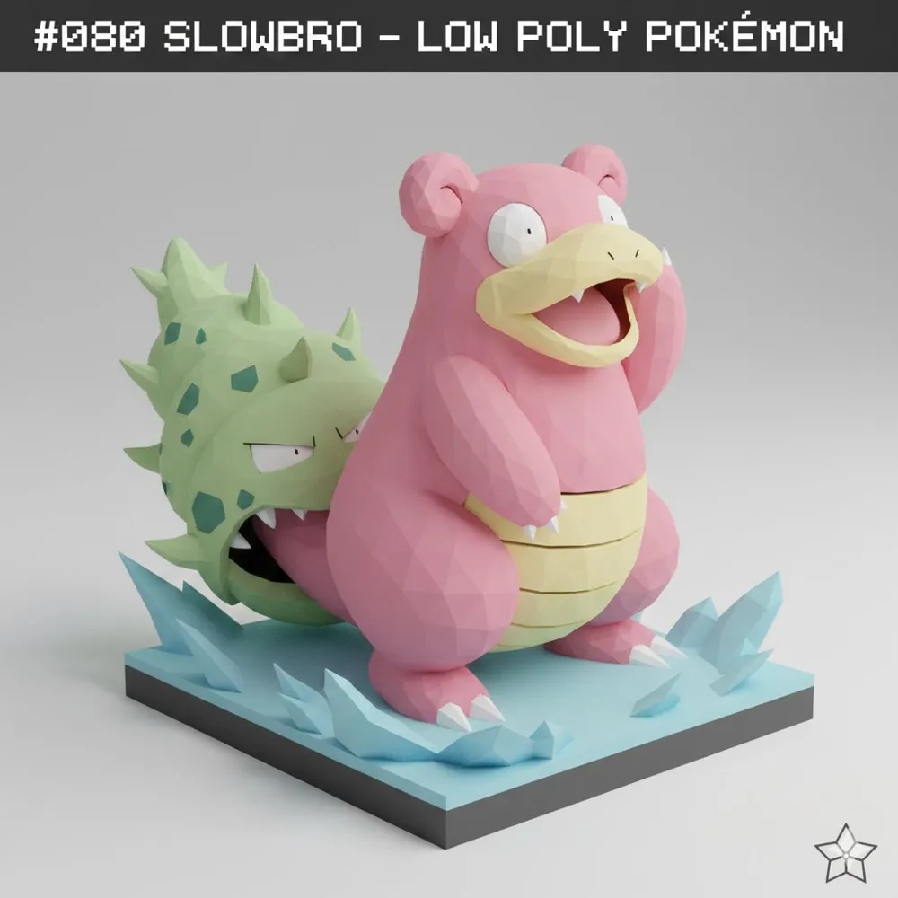 #080 Slowbro – Low Poly Pokémon by ProjectPokemon MakerWorld: Download ...