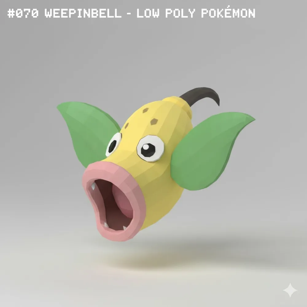 #070 Weepinbell – Low Poly Pokémon - Free 3D Print Model - MakerWorld