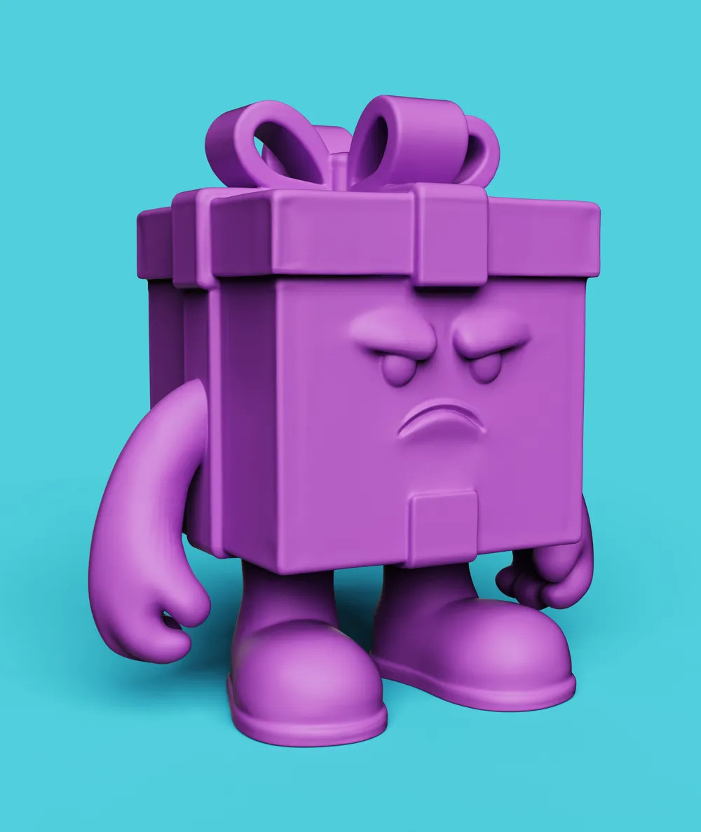 Angry Gift Box Monster | Cute 3D Figure by Fluid Prints MakerWorld ...
