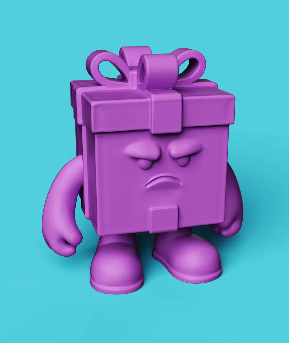 Angry Gift Box Monster | Cute 3D Figure by Fluid Prints MakerWorld ...