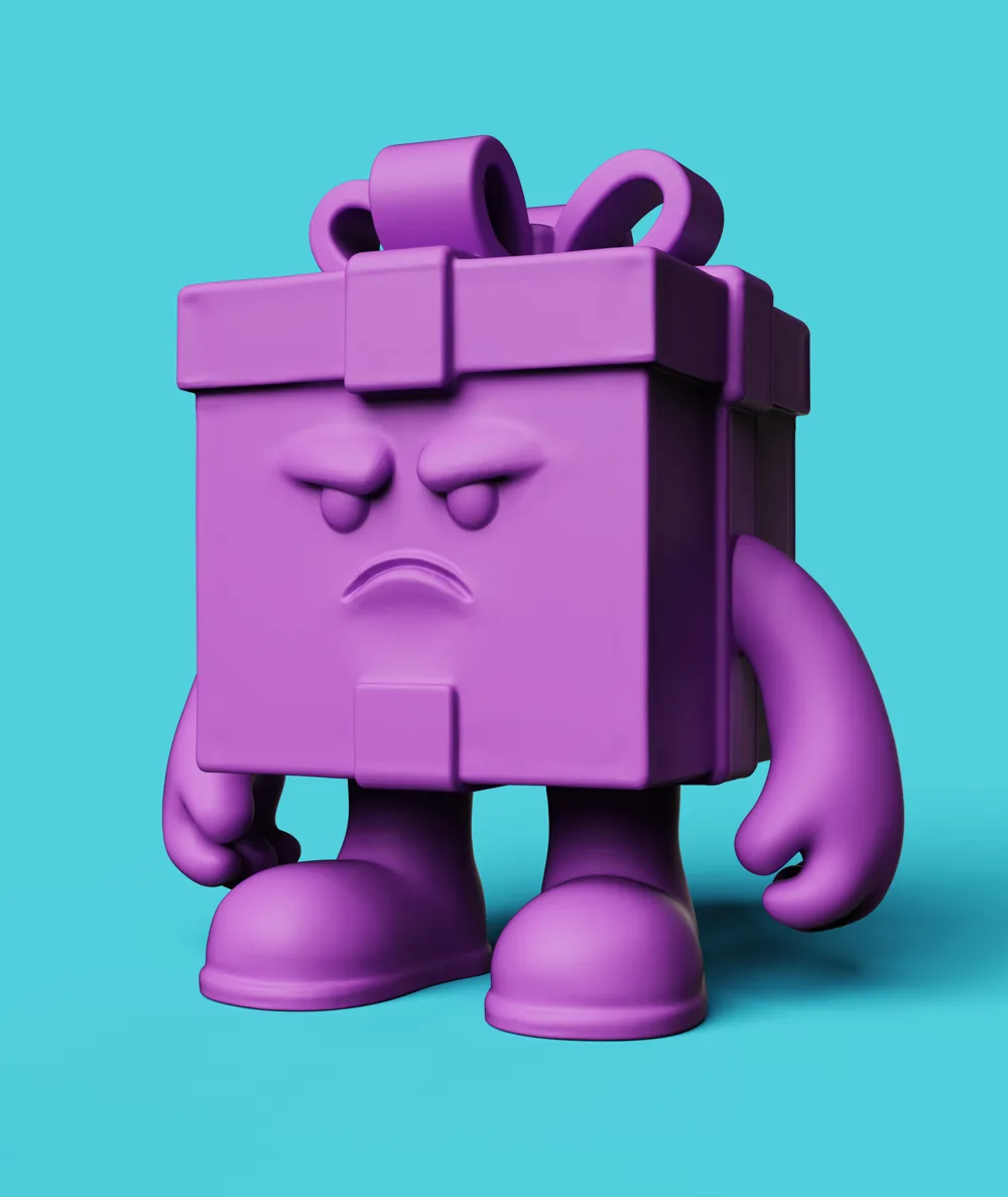 Angry Gift Box Monster | Cute 3D Figure by Fluid Prints MakerWorld ...