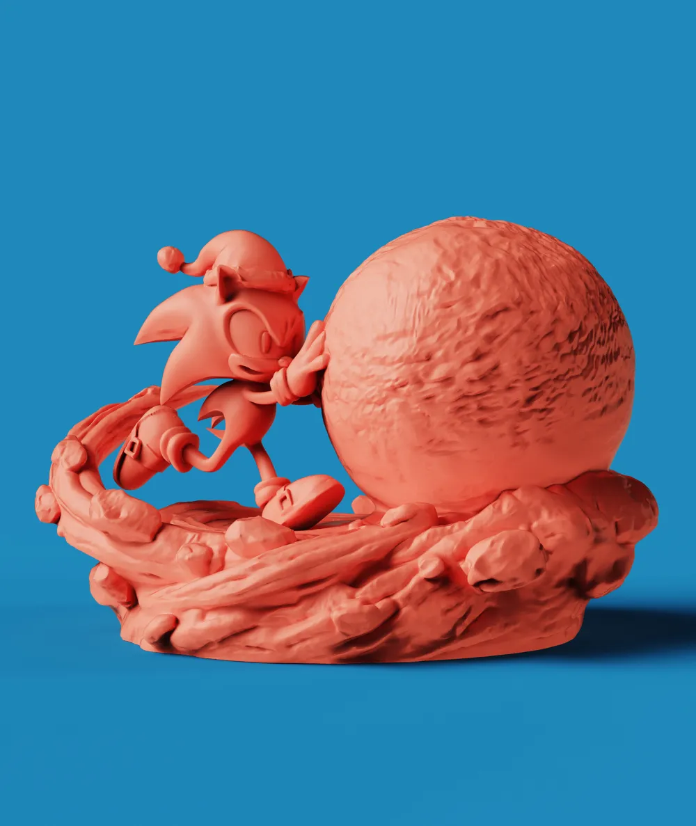 Sonic The Hedgehog Snowball | Christmas Figure - Free 3D Print Model ...