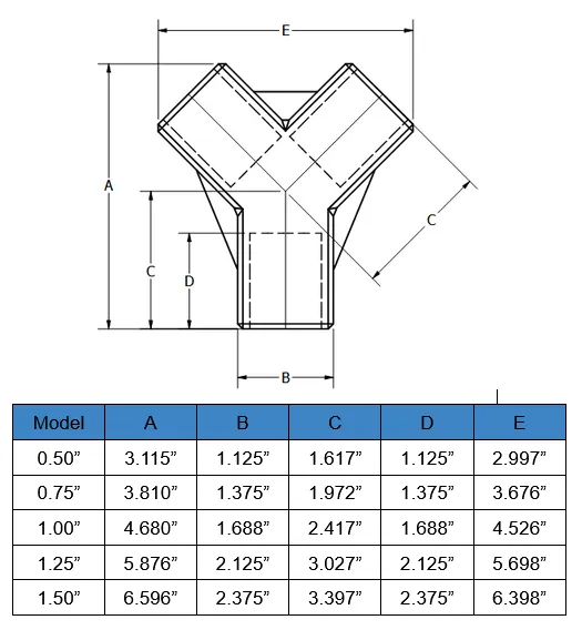 PVC 45 Degree Wye / "Y" Connector (All Sizes) - Free 3D Print Model ...