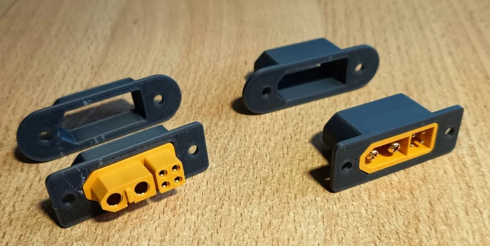XT60 2+4 Mount, male and female - Free 3D Print Model - MakerWorld